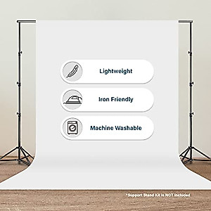 Julius Studio 10 x 20 ft. White Chromakey Photo Video Studio Fabric Backdrop, Background Screen, Pure White Muslin, Photography Studio, JSAG210