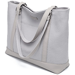 Large Tote Bags for Women 15.6 Inch Laptop Bag Lightweight Canvas Professional Work Briefcase