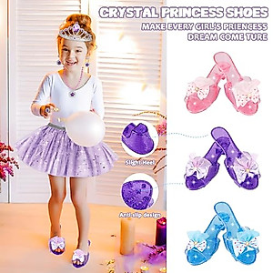 LJZJ Princess Dress Up Toys & Jewelry Boutique, Girls Role Play Gift for 3-6 Year old Girl Toddler ​B-day Party Favors (Blue)