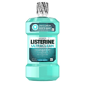 Listerine Ultraclean Oral Care Antiseptic Mouthwash with Everfresh Technology to Help Fight Bad Breath, Gingivitis, Plaque and Tartar, Cool Mint, 8.5 fl. oz (250 mL)