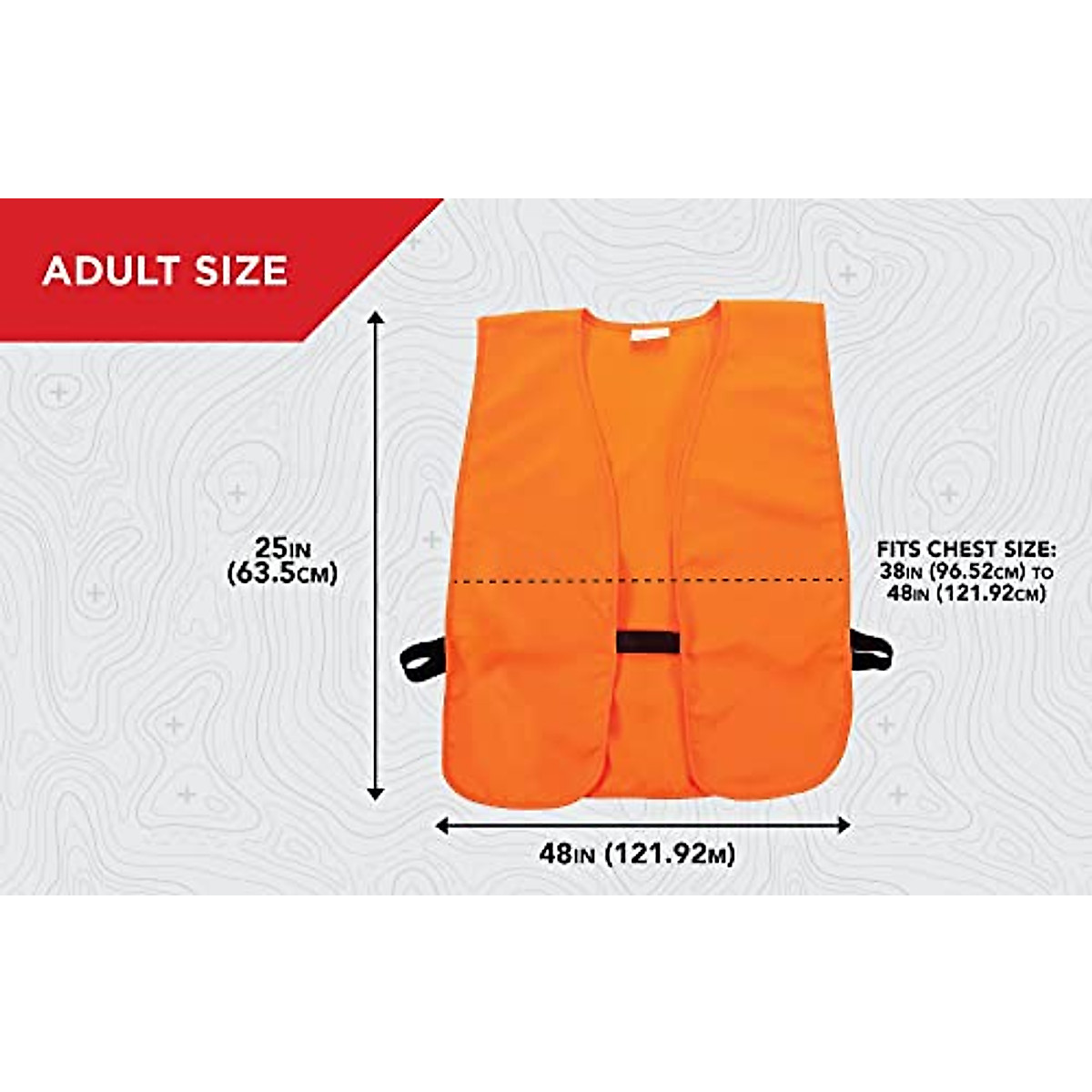 Allen Company Adult Blaze Orange Hunting Vest with a Hook and Loop Closure - High-Visibility Saftey Gear for Men and Women - Fits over Clothes and Jacket - Large