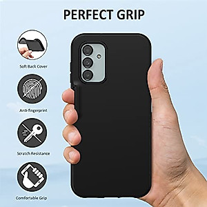 PUJUE for Samsung Galaxy A13 5G Case: Silicone Slim Full Rugged Protective Matte Cell Phone Case - Durable Drop Shockproof TPU Cute Bumper Cover (Black)