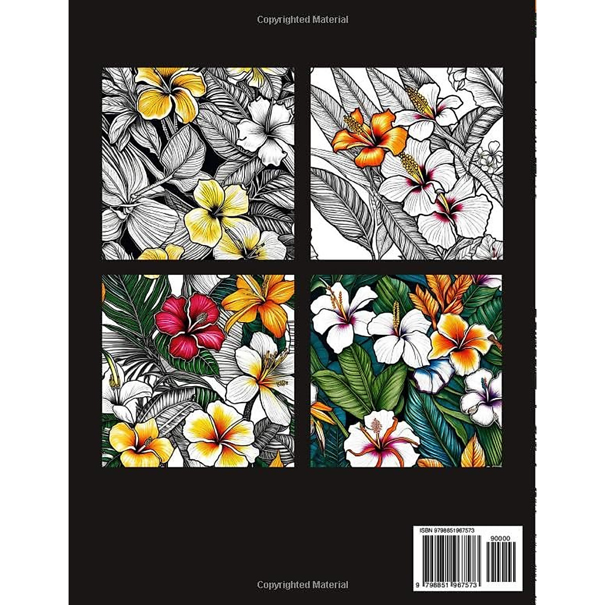 Hawaiian Flowers: Coloring Book