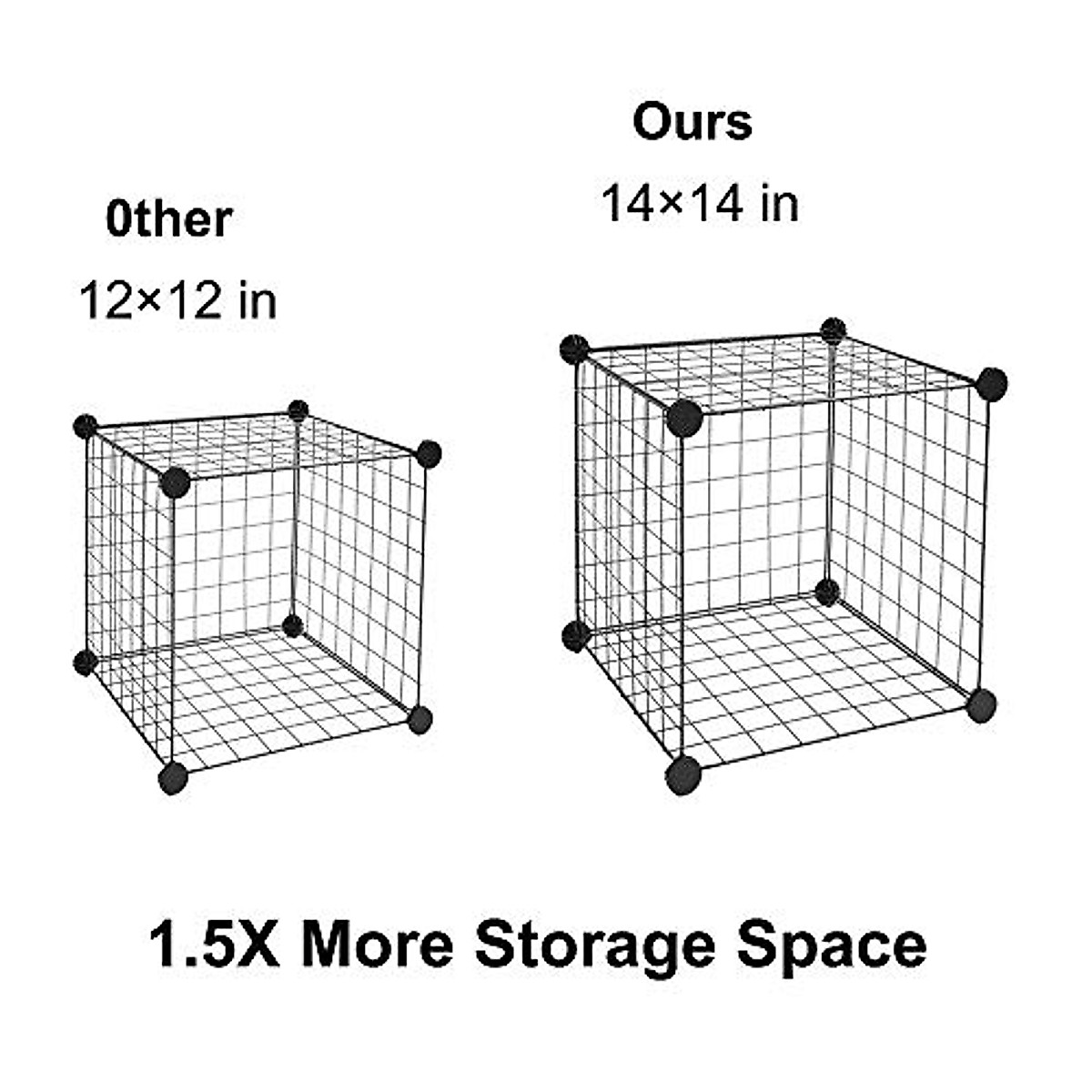VINGLI Wire Cube Storage, 16-Cube Metal Grids Shelves, Stackable Storage Bins Multifunction Modular Bookcase Closet Cabinet Ideal for Living Room Bedroom, Home, Office