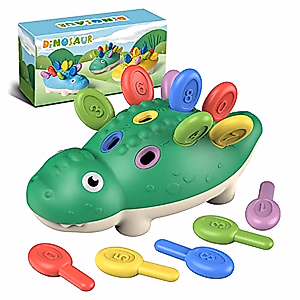 Baby Sensory Montessori Toys for 1 Year Old Boy,Toddler Toys Learning Educational Dinosaur Games,Fine Motor Skills Sorting Travel Toys, Birthday Gifts for 18+ Months Age 1 2 3 One Year Old Boys Girls