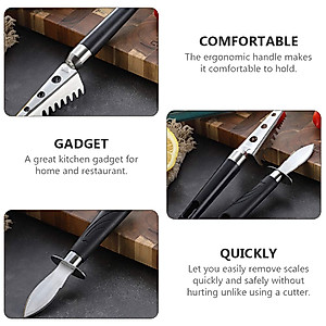 DOITOOL Fish Scaler Brush Oyster Shucker Set Oyster Shucking Seafood Skin Cleaning Brush Scraper Kitchen Shucking Tools