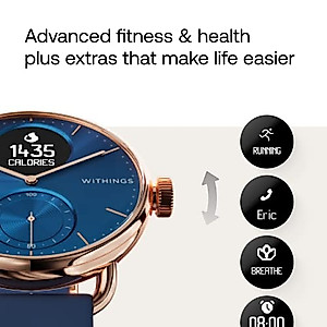Withings ScanWatch - Hybrid Smartwatch & Activity Tracker with Connected GPS, Heart Rate Monitor, Sleep Monitor, Smart Notifications, Water Resistant with 30-Day Battery Life, Android & iOS
