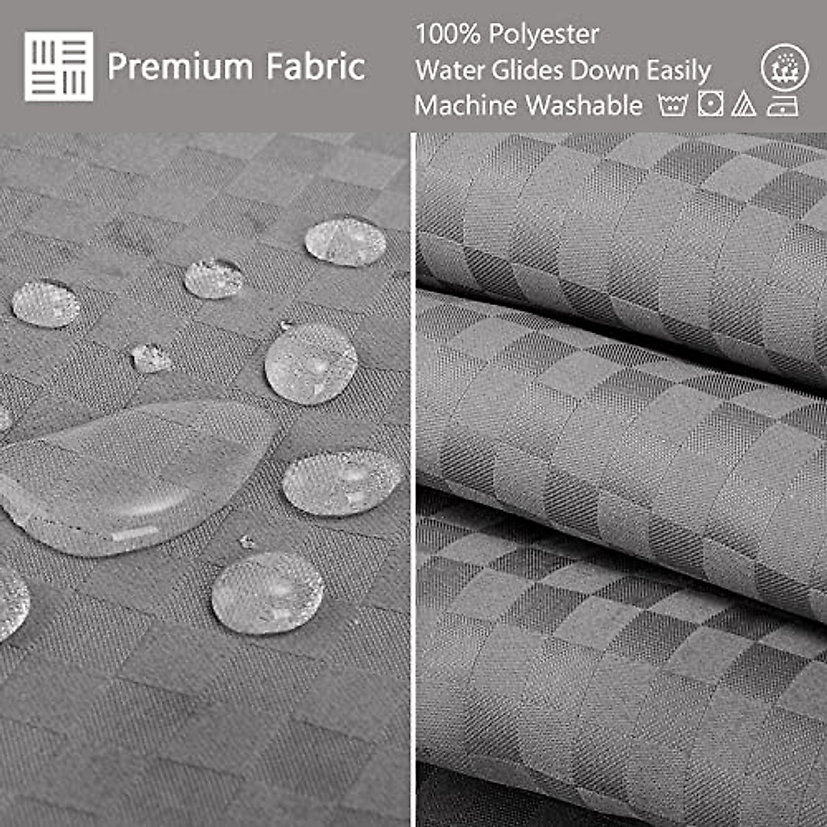 Lagute SnapHook Hook Free Shower Curtain with Snap-in Liner & See Through Top Window | Hotel Grade, Machine Washable | 71Wx74L, Gray