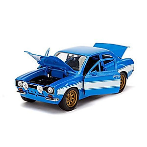 Jada Toys 1:24 Fast & Furious - Brian's Ford Escort RS2000 Mk1, Blue With White Stripes