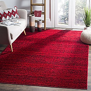 SAFAVIEH Adirondack Collection Area Rug - 6' x 9', Red & Black, Modern Abstract Design, Non-Shedding & Easy Care, Ideal for High Traffic Areas in Living Room, Bedroom (ADR117F)