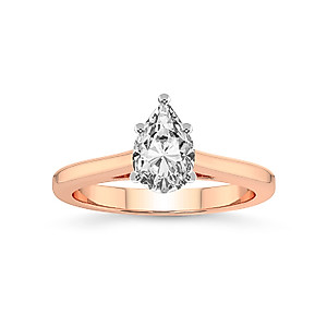 FRIENDLY DIAMONDS 1 Carat IGI Certified Pear Shape Lab Grown Diamond Ring | 14K Or 18K White, Yellow Or Rose Gold | Siran Secret Halo Diamond Engagement Ring | FG-VS1-VS2 Quality Ring