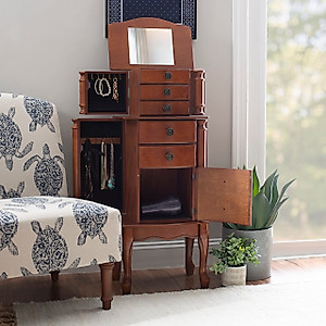 Powell Classic Cherry Jewelry Armoire, 16.5 x 40.25 x 11.88