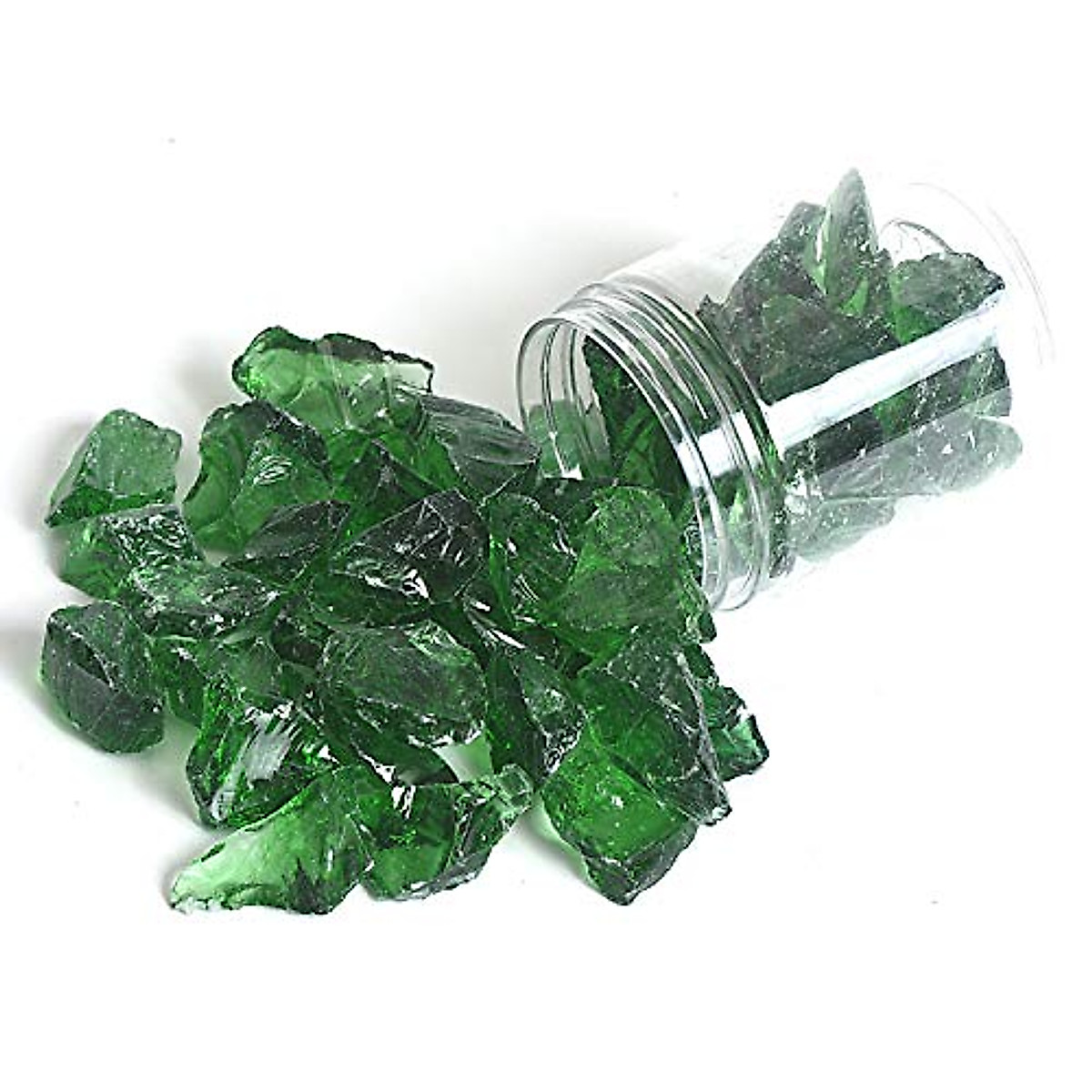 High Luster Reflective Fire Glass Gravel,Fire Gems,Fire Drops,Fire Glass Pebbles Stones Beads Chips for Fire Pit Fish Tank Aquarium Garden,1-2cm,540g/1.19lb (Green)