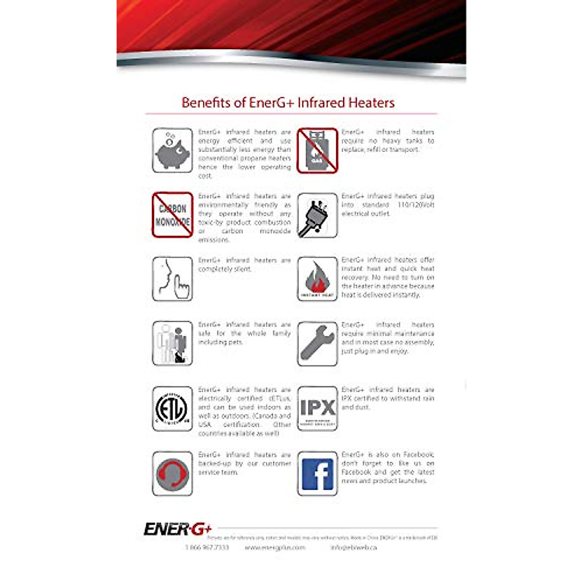 EnerG+ Infrared Electric Outdoor Heater - Bistro Table