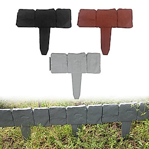 2pcs Garden Fence Border Folding Landscape Flower Fence- Edging Stone Grounding Imitation Garden Fence Fence Lawn Z9c6