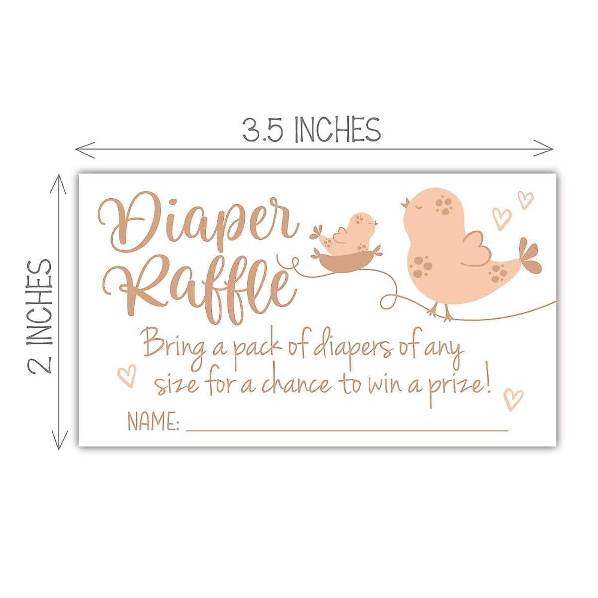 50 Baby Bird Diaper Raffle Tickets - Girl Baby Shower Game
