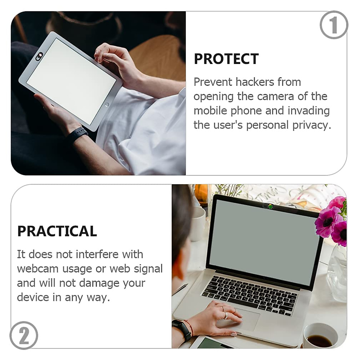 SOLUSTRE 6pcs Camera Cover Privacy Webcam Cover Computers laptops Cover Slide Phone Webcam Camera Shield Cover Camera for Computer Webcam Privacy Covers Cover Plate Cell Phone abs