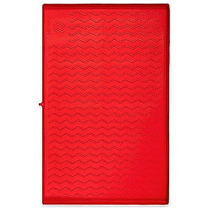 Under Sink Drip Tray - Silicone Liner Mat for Under Kitchen or Bathroom Sink - Waterproof Organizer Protects Floors from Leaks - 34" x 22" Red