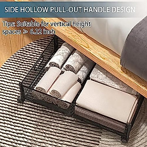 Pack of 2 Under Bed Storage Containers, Foldable Storage Organization with Handles Under Bed Storage Bins Drawer