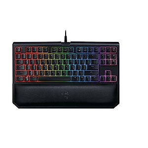 Razer BlackWidow TE Chroma v2 TKL Tenkeyless Mechanical Gaming Keyboard: Green Key Switches, Tactile & Clicky, Chroma RGB Lighting, Magnetic Wrist Rest, Programmable Macros, Classic Black