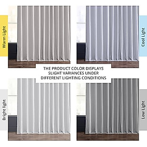 HPD Half Price Drapes Extra Wide Faux Silk Blackout Curtains 108 Inches Long for Bedroom & Living Room Vintage Textured Blackout Curtain (1 Panel), 100W x 108L, Ice