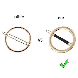 GIYOMI 2 Pcs Minimalist Hair Clip for Women and Girls, Newly designed Hollow Hoop Round Circle Geometric Metal Hair Clip Bobby Pin Ponytail Holder Hair Accessories(Gold & Silver)