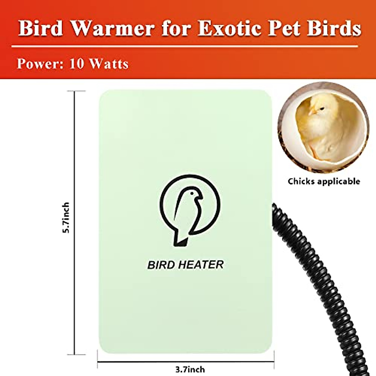 Bird Heater - Snuggle Up Bird Warmer, Bird Heater for Cage, for Exotic Pet Birds African Grey Parakeets Cockatiel Budgies Cockatoo Parrots 120V (Small 3.7 X 5.7 in)