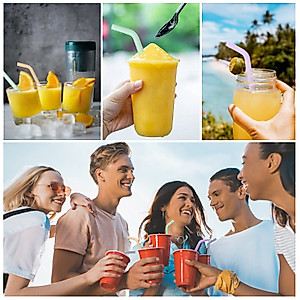 Reusable Silicone Drinking Straws 4PCS Splicable Straws with Travel Case Cleaning Brush -Silicone Straws Length Adjustable Drinking for 20/30/32oz Tumblers(0.2'' diameter)