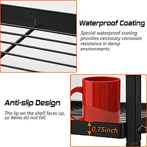 GIOTORENT 6-Wire Standing Storage Shelf, Metal Shelving Unit Pantry Rack for Laundry Kitchen Bathroom Organizer(Black)