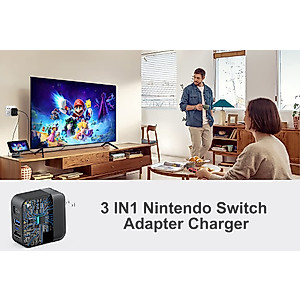 RREAKA Switch Dock Charger Adapter for OLED Switch,Portable Switch Charger for TV Mode HDMI Dock with 4FT Cable,Covert Dock Switch for Android Smartphone Tablet and Dock Station