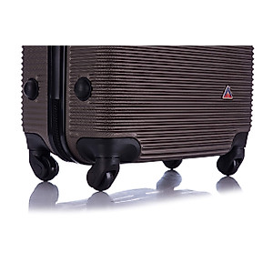 InUSA ROYAL Hardside Spinner Luggage with Ergonomic Handles | Spacious Travel Suitcase with Four Spinner Wheels and Studs | 32 Inch Extra Large Spinner Luggage | Brown