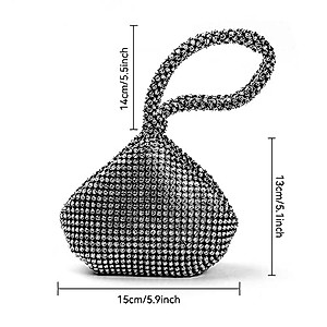 New Groupcow Women's Evening Bags Glitter Rhinestone Triangle Purse Party Prom Wedding Purse
