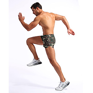 Pudolla Men’s Running Shorts 3 Inch Quick Dry Gym Athletic Workout Shorts for Men with Zipper Pockets(Camo Green Medium)