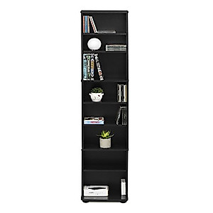 FURINNO JAYA Space Saving Multimedia Storage Tower, Espresso