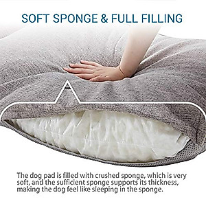 BDEUS 50 x 36 x 6.5In Orthopedic Dog Beds for Large Dogs Clearance Super Thick & Comfortable Pet Bed with Pillow, Washable Cover and Anti-Slip Bottom