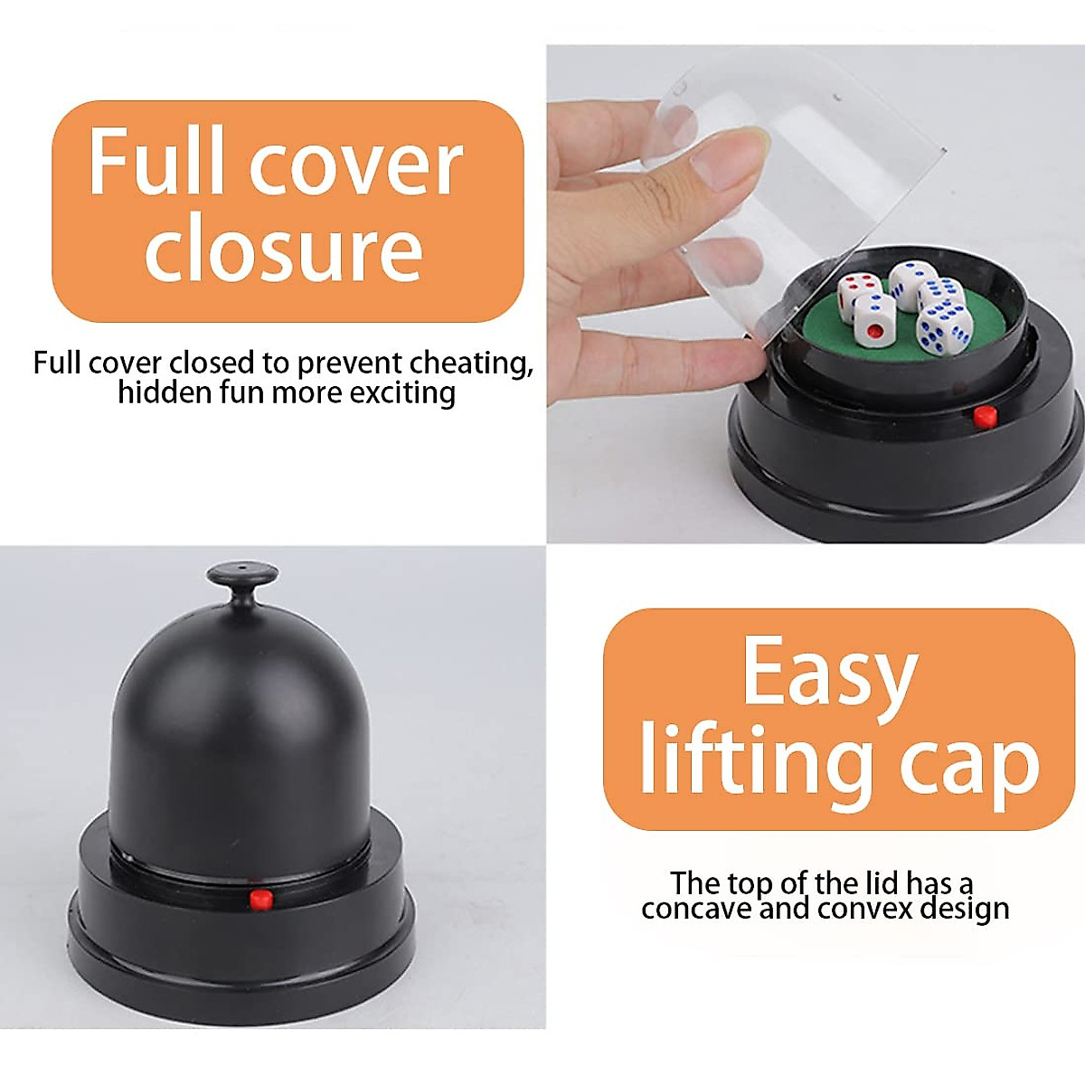 Gikfun Automatic Lucky Dice Roller Cup Set with 5 Dices for Christmas Party Games EK1883