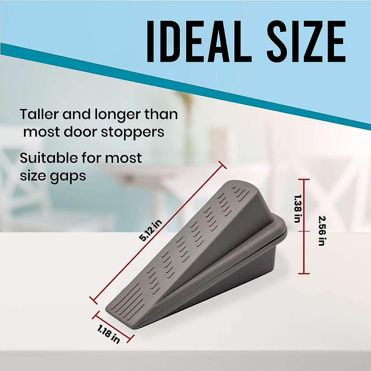 HOYAHH Door Wedge Stopper Door Stops for Floor-Door Stop Wedge Rubber Door Stop Pack of 6 Door Stopper Wedge(Grey) Easy Solution for Hotel Home Office Residential Commercial Use