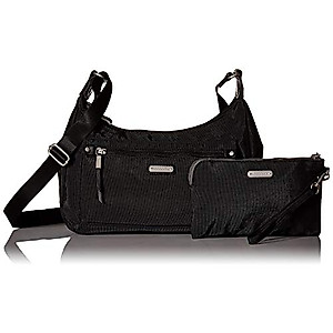 Baggallini womens Out About Bagg With Rfid Wristlet top handle handbags, Black, One Size US