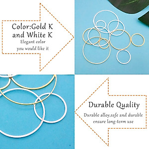 100Pcs Round Earring Beading Hoop Rings,5Sizes Earring Finding Open Bezels Linking Rings Beading Hoop Earrings Pendant for DIY Craft Jewelry Making,Earring Necklace,Crafts Supplies