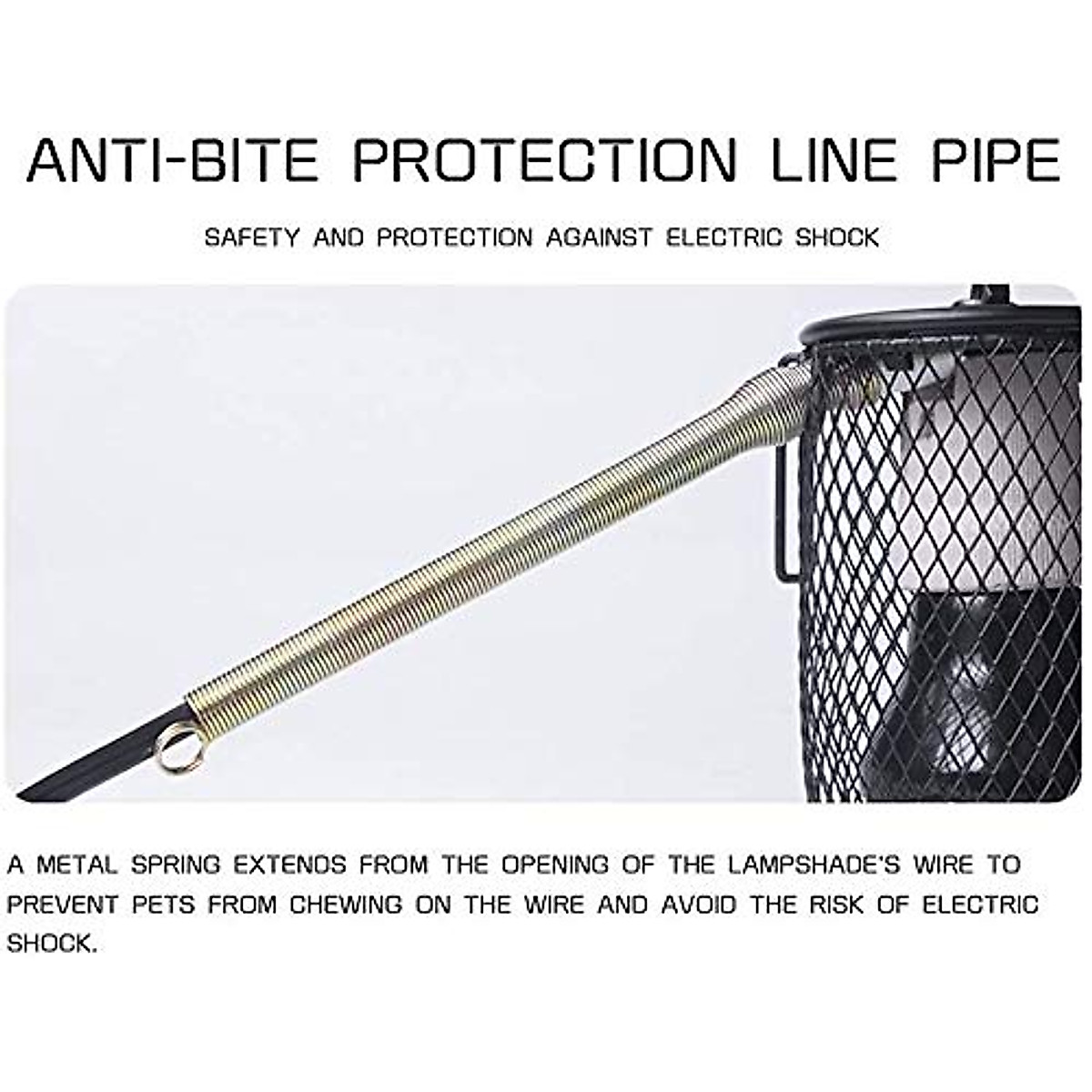 Tiyano 100W Ceramic Heat Emitter Reptile Heat Lamp Bulb No Light Emitting Brooder Coop Heater with Anti-bite Iron Tube & Shade of Pet Safety Heat Lamp