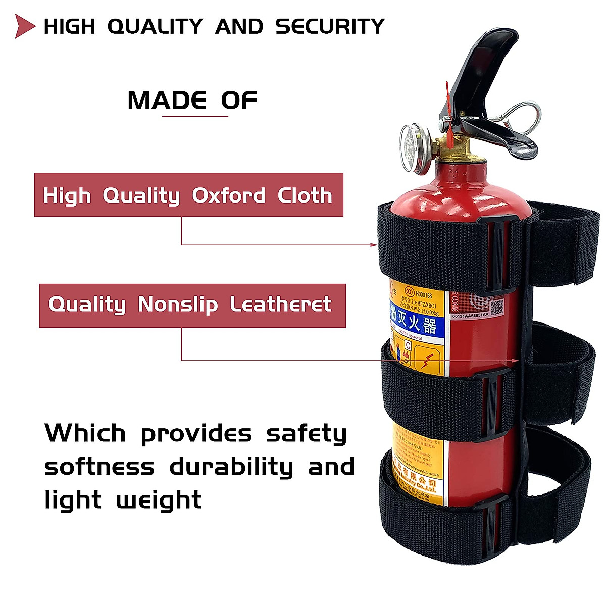 Car Roll Bar Fire Extinguisher Holder Replacement for Jeep Wrangler CJ YJ TJ LJ JK JKU JL JLU, Polaris Ranger RZR General RS1, Can Am Maverick X3 & More - Adjustable Extinguisher Mount Strap