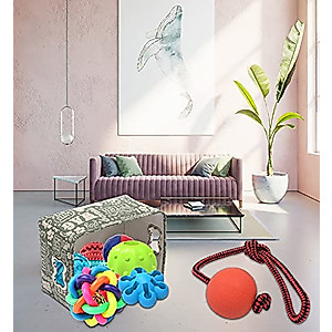 Canvas Storage Basket Toy Bin Organizer with Metal Handles - Idea for Organizing Toy Storage, Baby Toys, Kids Toys, Dog Toys, Baby Clothing, Children Books, Gift Baskets - Green