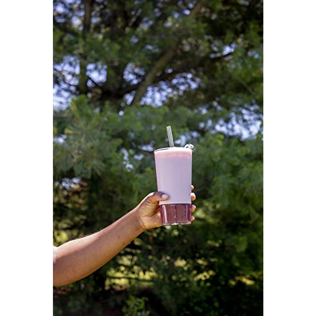 Ello Tidal Glass Tumbler with Straw, Cashmere Pink, 20 oz. (824-0431-075-6), 1 Count (Pack of 1)