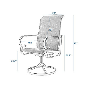 Iwicker Patio Dining Chairs, Outdoor Swivel Dining Chairs with Textilene Mesh Fabric, Set of 2