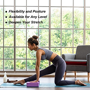 uxcell Yoga Block 9"x6"x3" Light Weight High-Density EVA Foam Brick for Beginners, Yogis, Pilates, Meditation, Purple