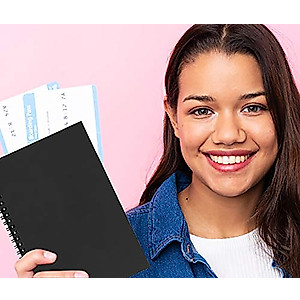 Zegrox 6 Pack Black cover Spiral Notebook, Blank Sketch Book Pad, Subject Notebooks,50 Sheets (100 Pages)-8.27x 5.59inch,A5 size Notebook.