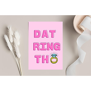 H2TDesigns Dat Ring Tho Card - Funny Engagement Card - Funny Wedding Cards - Engagement Gift - Bridal Shower Gift - Just Married - Just Engaged - Gift For Bride - Blank Inside