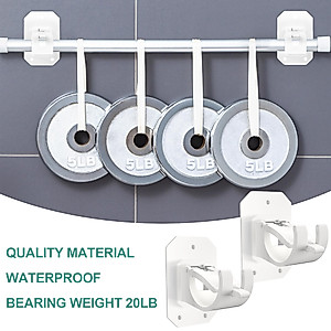 6PCS Upgraded No Drill Curtain Rod Brackets No Drilling Curtain Rod Holders Self Adhesive Curtain Rod Hooks Nail Free Adjustable Curtain Hangers Suitable for Poles of 0.62~1.57 Inch