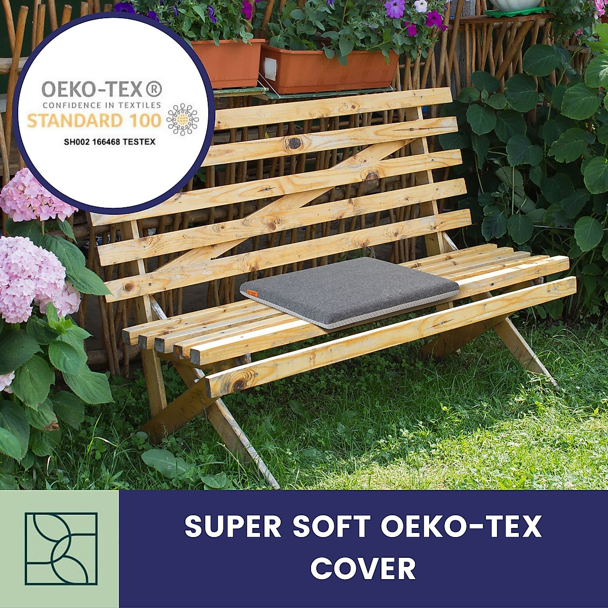 DYNMC you Comfortable Chair Cushion for Dining Chairs, Memory Foam Chair Pads - Kitchen Chair Cushions - Non Slip Chair Pads, Perfect Degree of Stability, Washable Cover, Nordic Style, Grey