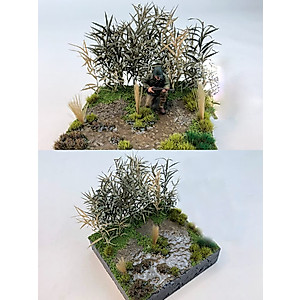 Warmtree Miniature Shrubs Model Bushes Long Shrub Diorama Trees Model Trees for Train Landscape Railroad Scenery Sand Military Layout Model, Green